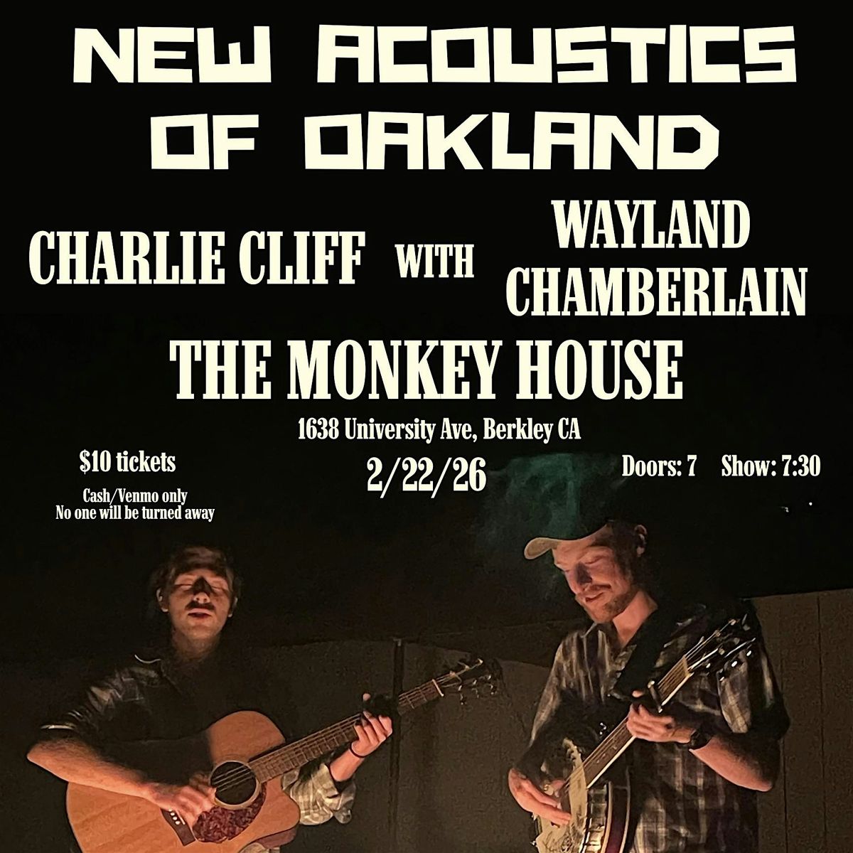 CHARLIE CLIFF with WAYLAND CHAMBERLAIN, The Monkey House, Berkeley, 22 ...
