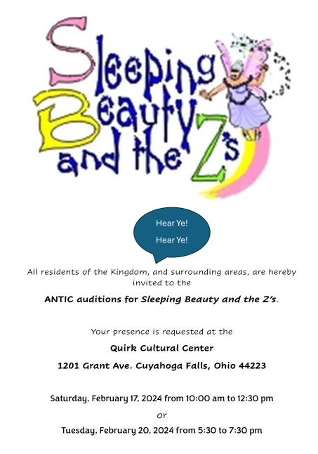 ANTIC’s FAMILY GALA AUDITIONS, Quirk Cultural Center, Cuyahoga Falls ...