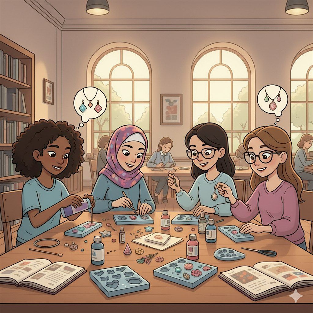 Teen Girls Art Club: DIY Resin Jewelry, Knapp | Detroit Public Library ...