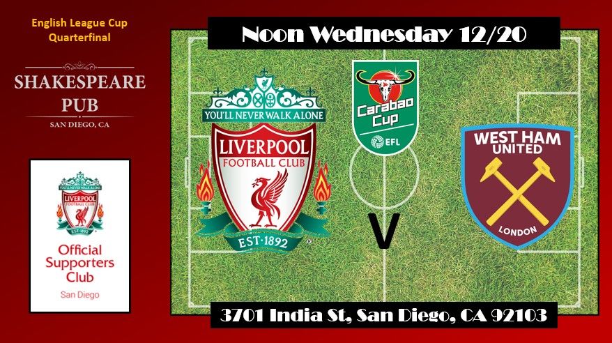 EFL Cup Quarterfinal - Liverpool Football Club v West Ham United ...