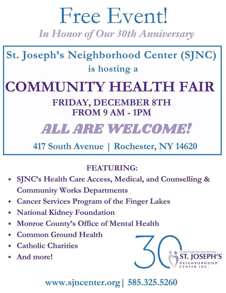 30th Anniversary Community Health Fair, 417 South Ave, Rochester, NY ...
