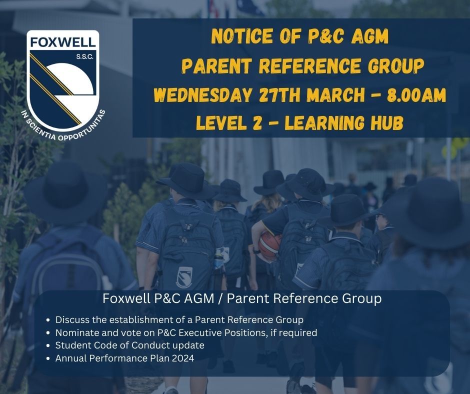 P&C AGM Parent Reference Group, 282 Foxwell Road, Coomera, QLD ...