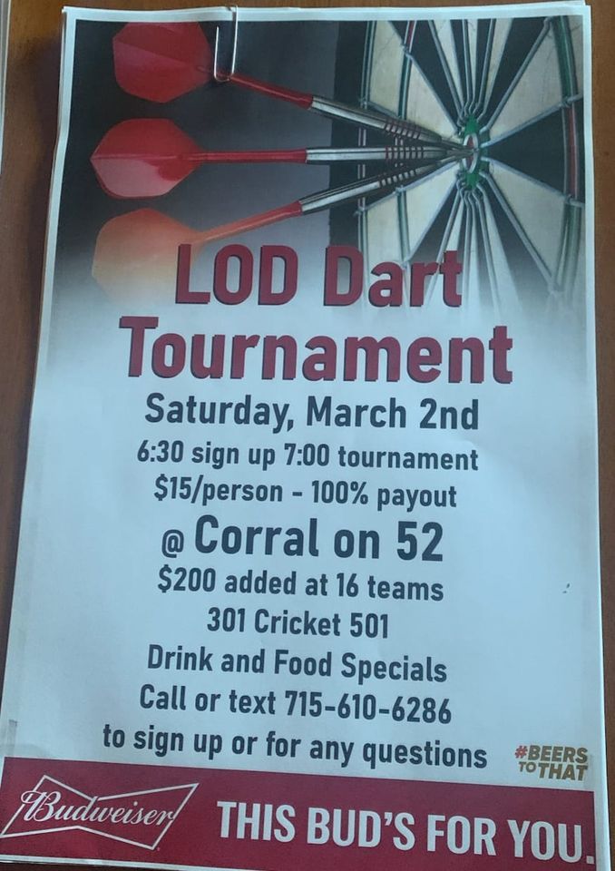 LOD Dart Tournament, The Corral on 52, Aniwa, 2 March 2024 | AllEvents.in