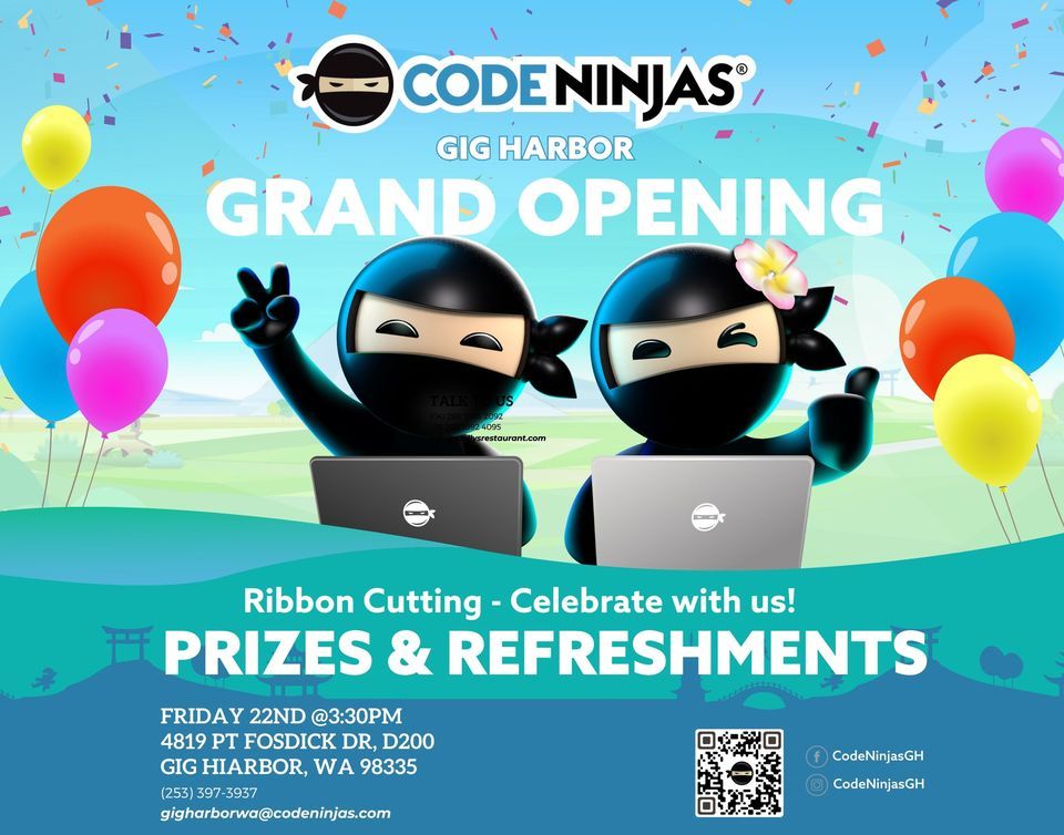Code Ninjas Grand Opening, 4819 Point Fosdick Dr D200, Gig Harbor, WA ...