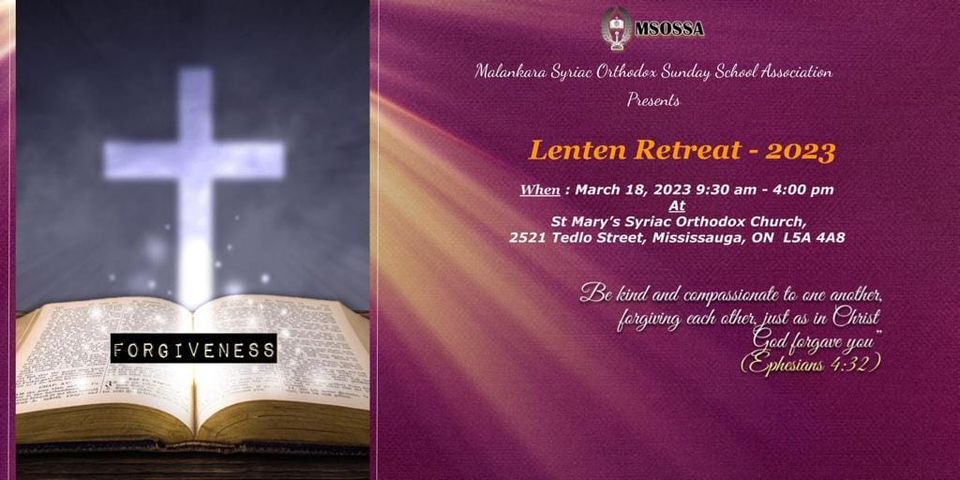 Sunday School Lenten Retreat- 2023, 2521 Tedlo St, Mississauga, ON L5A ...