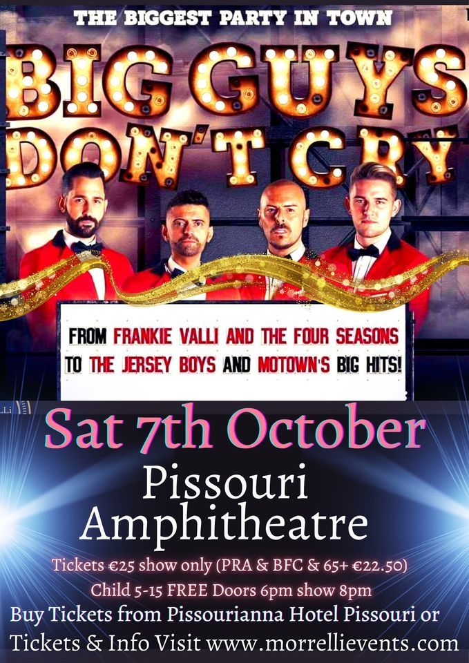 JERSEY BOYS Starring Big Guys Dont Cry Direct from The UK!, Pissouri ...