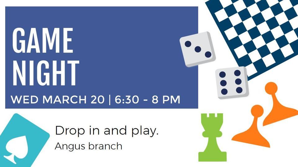 Board Game Night , Essa Public Library, Angus, 20 March 2024 | AllEvents.in
