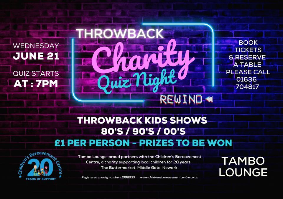 Charity Quiz Night at Tambo Lounge in aid of the Childrens Bereavement ...