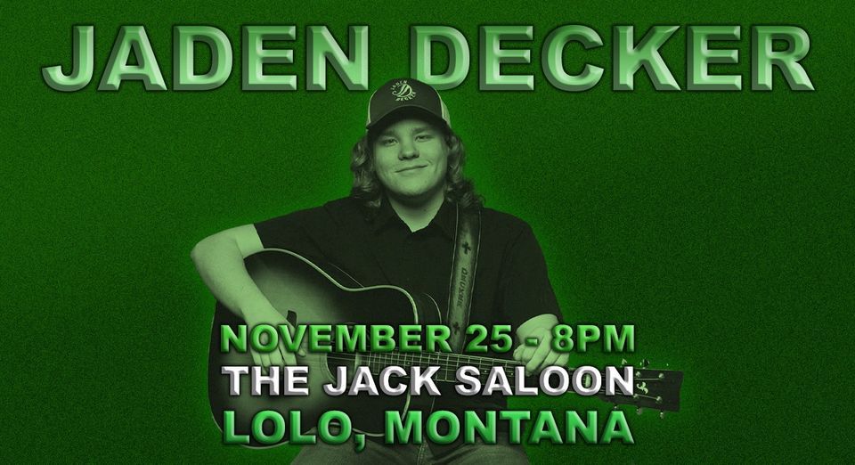 Jaden Decker at The Jack, The Jack Saloon, Lolo, November 25 2023 ...