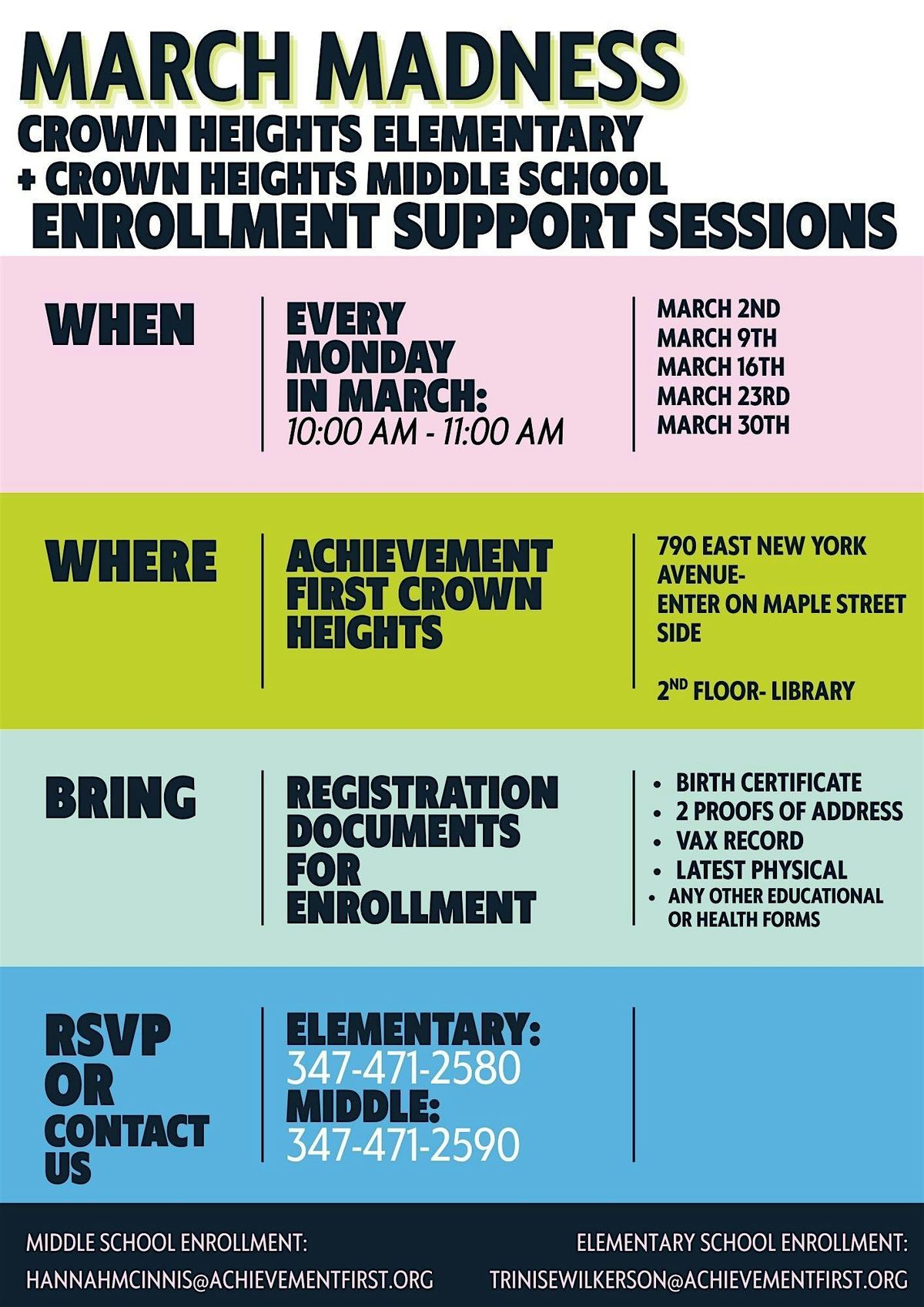 Achievement First NYC: Crown Heights March Madness Enrollment Support ...