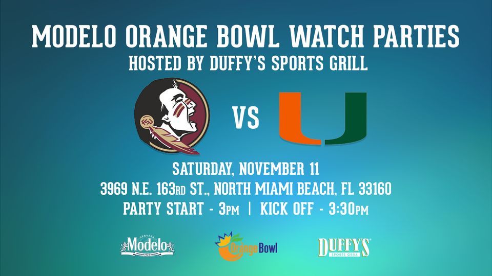 Orange Bowl Watch Party at Duffys of North Miami Beach, Duffy's Sports ...