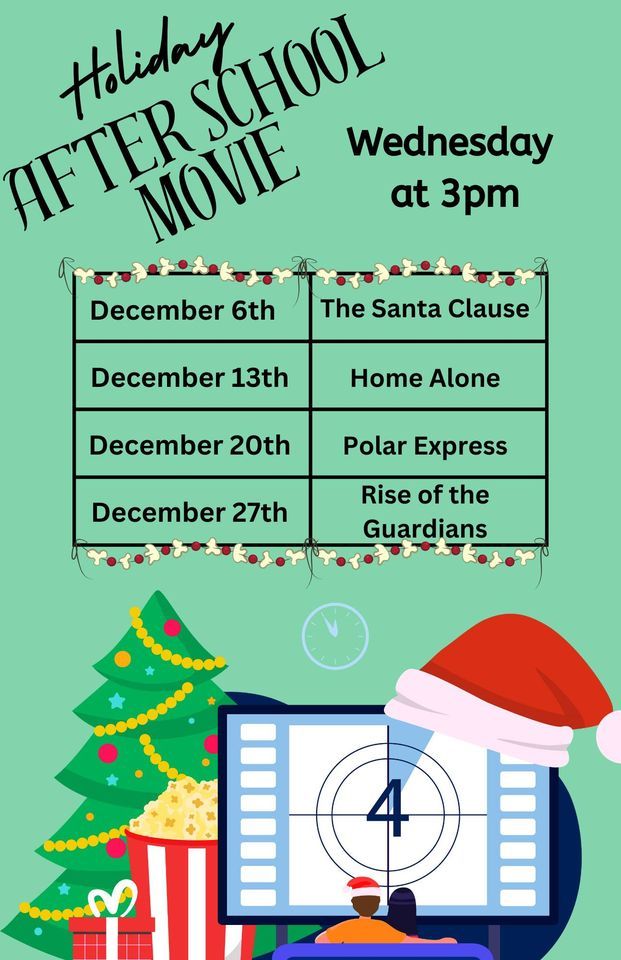 Holiday After School Movie!, Sweet Home Public Library, 13 December ...