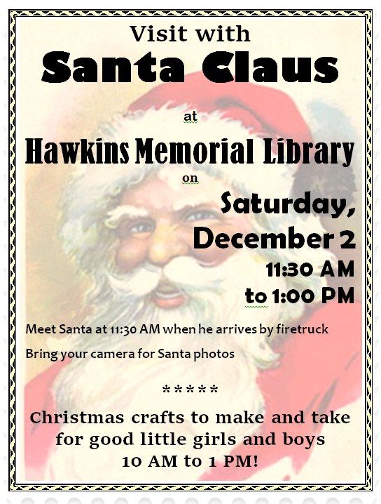 Santa Claus & Christmas Crafts, Hawkins Memorial Library, La Porte City ...