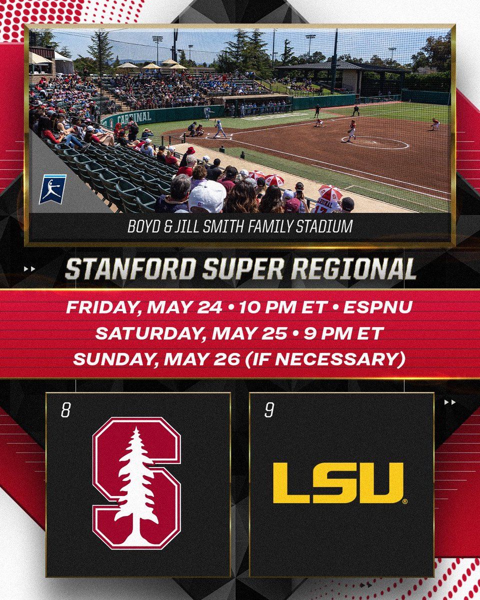 NCAA Softball Stanford Super Regional: Stanford vs. LSU - Game 3 (If ...