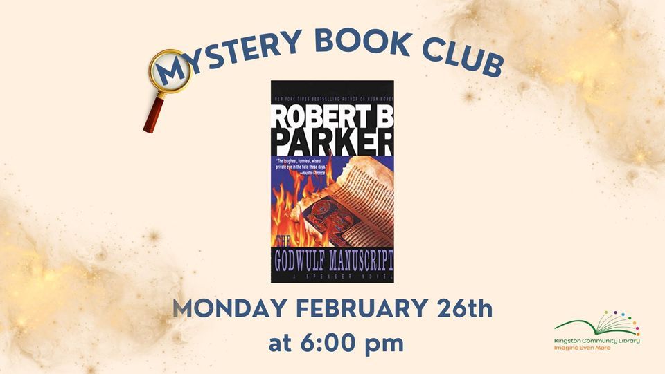 Mystery Book Club - THE GODWULF MANUSCRIPT, Kingston Community Library ...