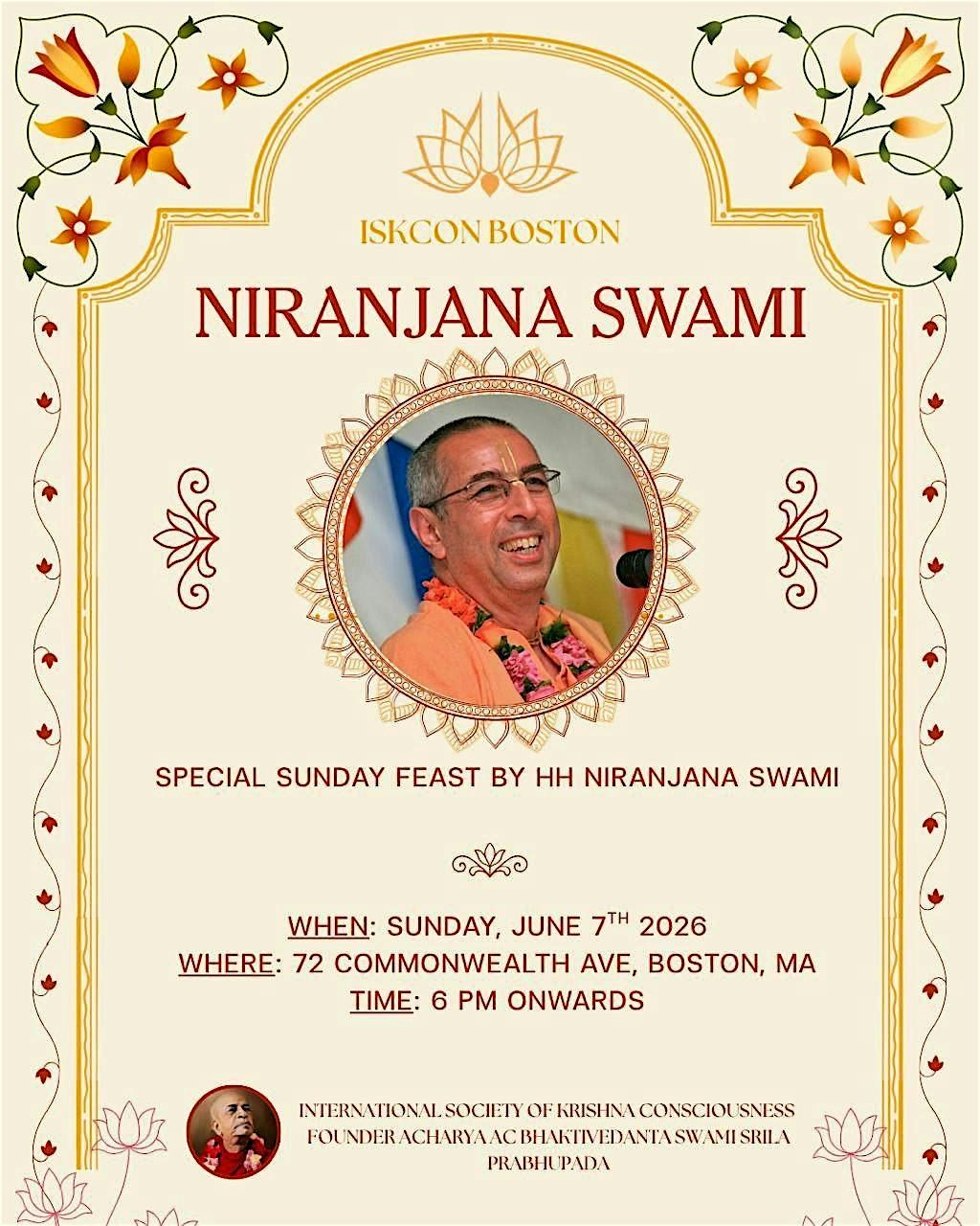 Awaken the Heart: Sunday Love Feast with HH Niranjana Swami Maharaj, 72 ...