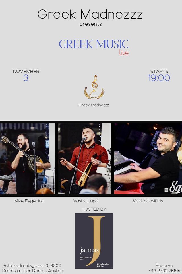 GREEK MUSIC LIVE! / GRIECHISCHE MUSIK LIVE!, Restaurant "Ja Mas" - Der ...