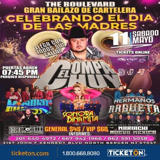 EL COMPA CHUY, SONORA DINAMITA Y MAS, The Boulevard, North Bergen ...