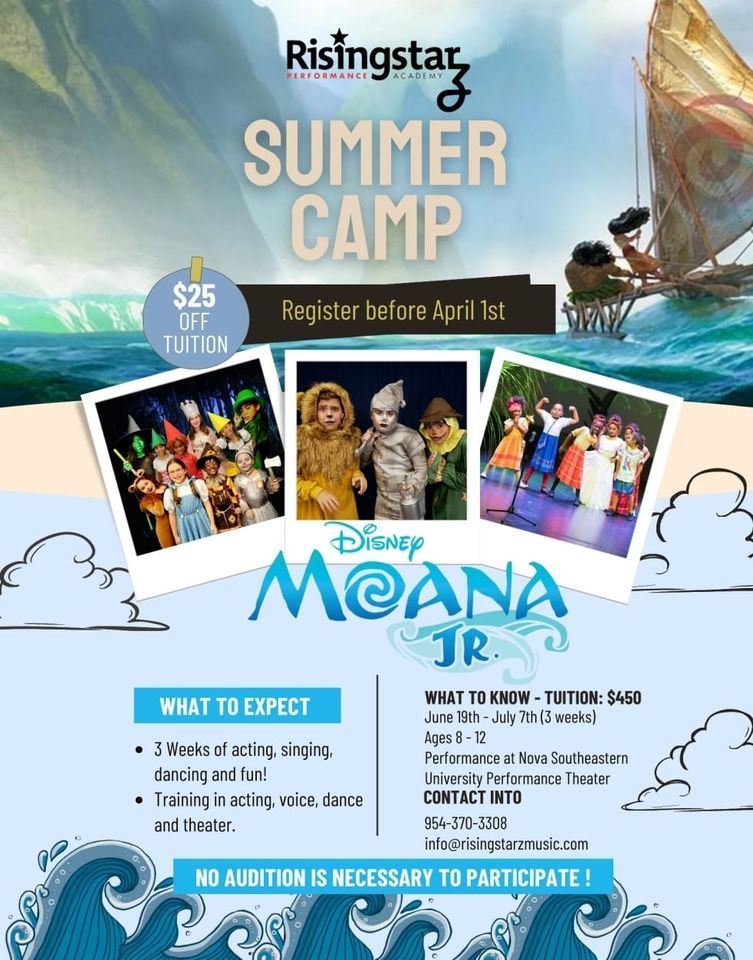 MOANA SUMMER CAMP, Rising Starz Music & Performance Academy, Davie, 19 ...