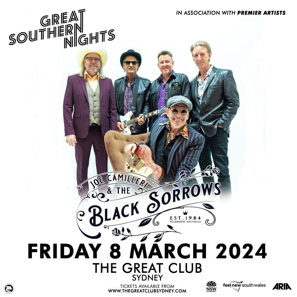 Joe Camilleri & The Black Sorrows with special guest Roshani, The Great ...