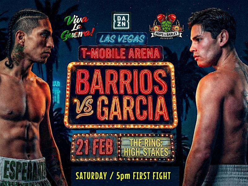 Barrios vs Garcia DAZN Boxing, Hops and Barley Alehouse, South Gate, 21 ...