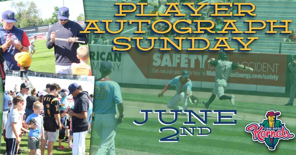 Player Autograph Sunday , Veterans Memorial Stadium, Cedar Rapids, 2 ...