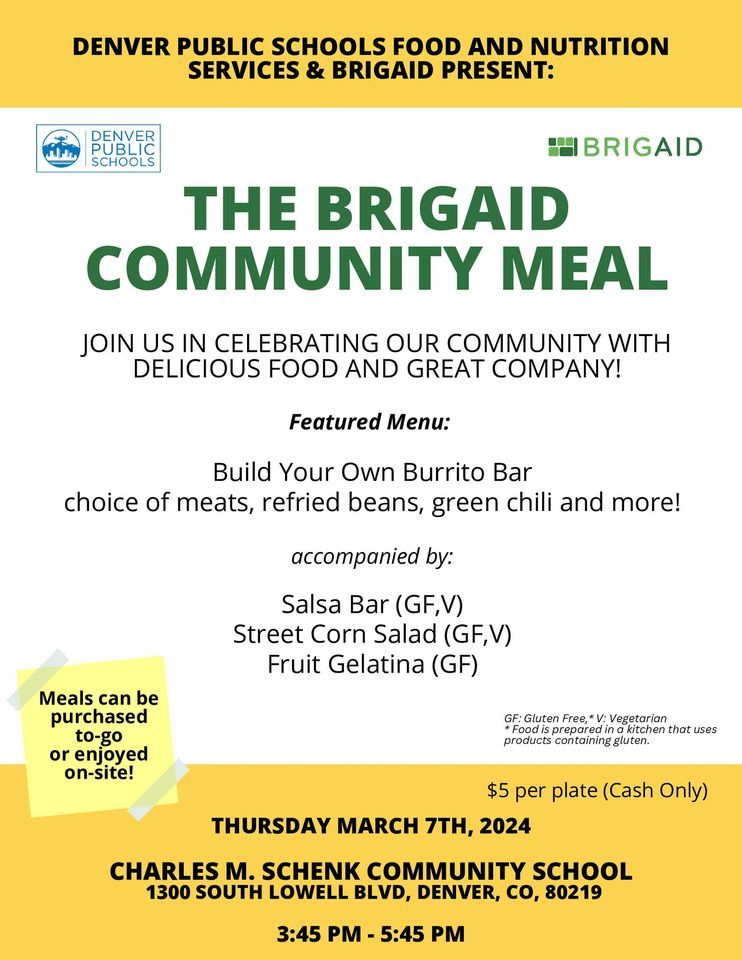 March 7th DPS Food And Nutrition Services & Brigaid Community Meal ...