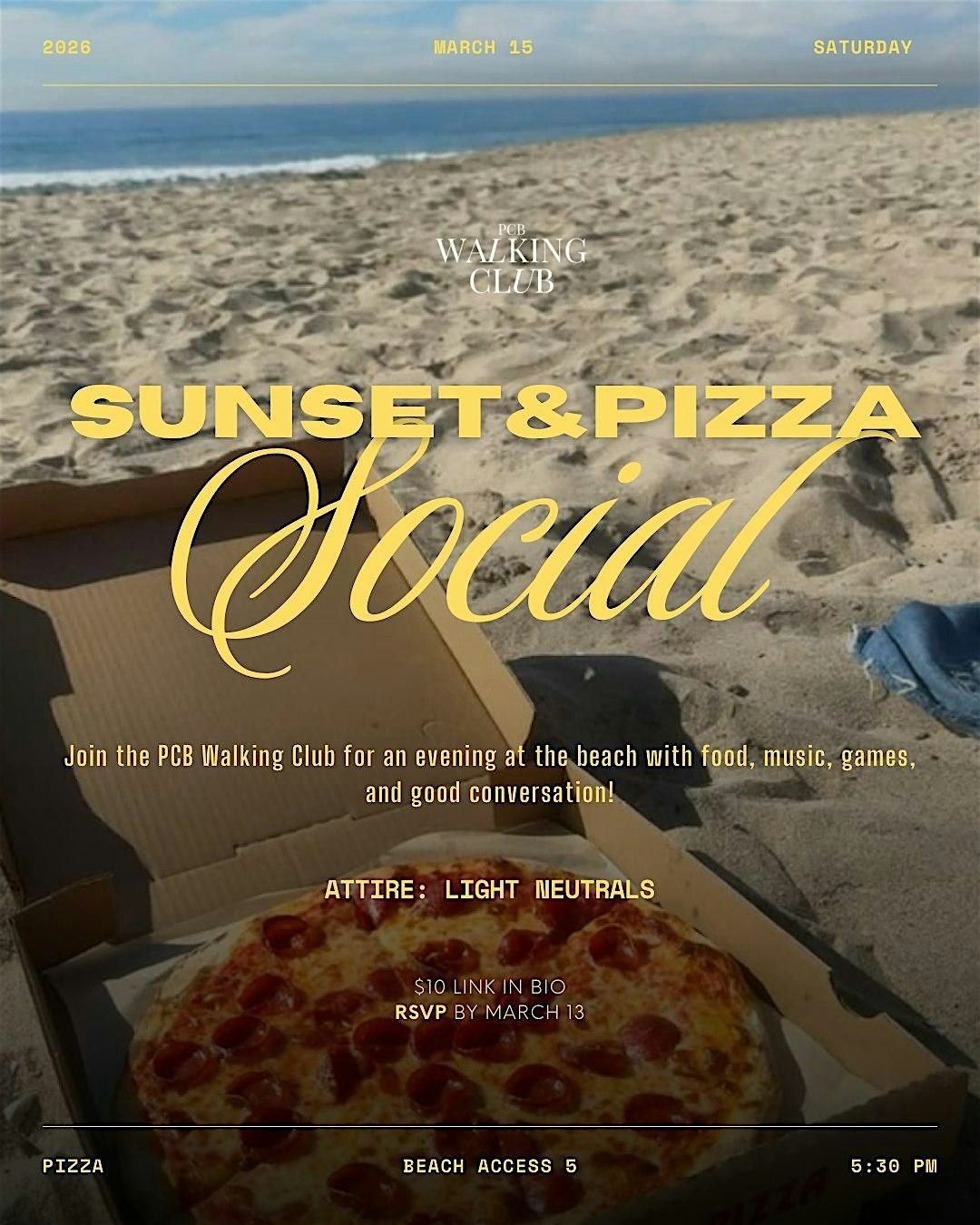 Pizza & Sunset Social, Beach Access 5, Panama City Beach, 14 March 2026 ...