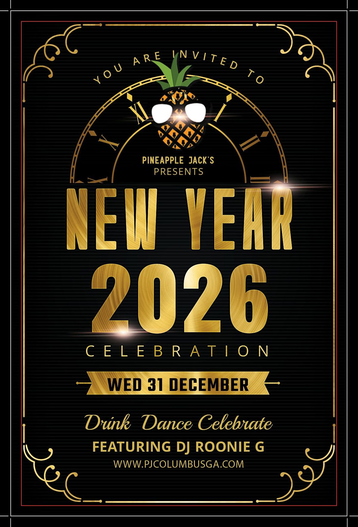 New Years Eve 2026, Pineapple Jack's, Columbus, 31 December 2025 ...