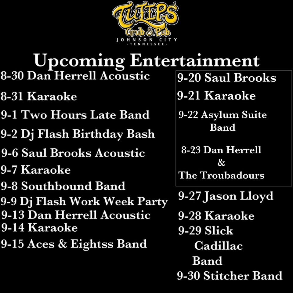 Bike Night W/ Asylum Suite Band , Tulips Grub & Pub, Johnson City, 22 ...