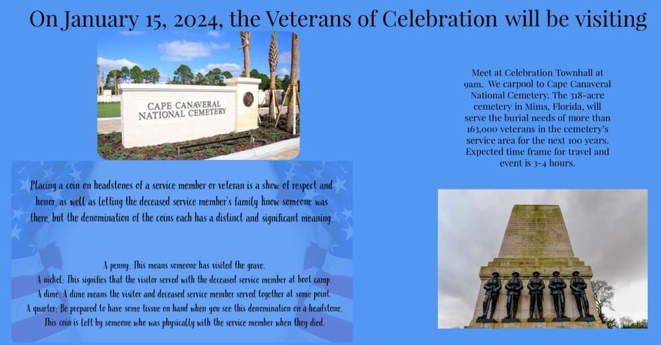 Laying Coins for Veterans at Cape Canaveral National Cemetery ...