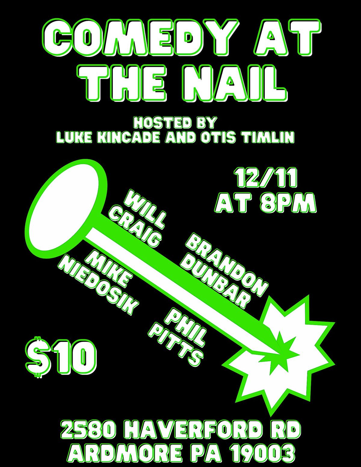 Comedy at The Nail, Rusty Nail Tavern / Nightclub, Ardmore, 11 December ...