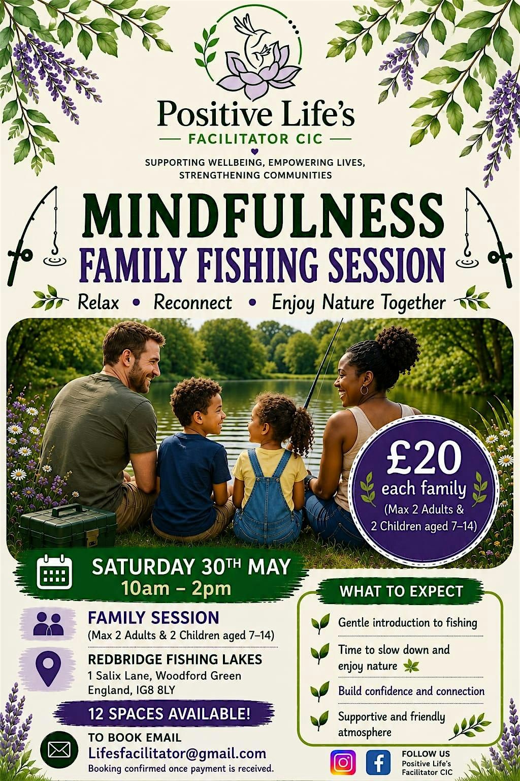 Mindfulness family fishing workshop, Redbridge Lakes, Woodford, 30 May ...