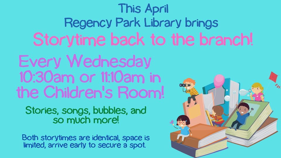 Storytime at the Regency Park Library, Regency Park Branch Library, New ...