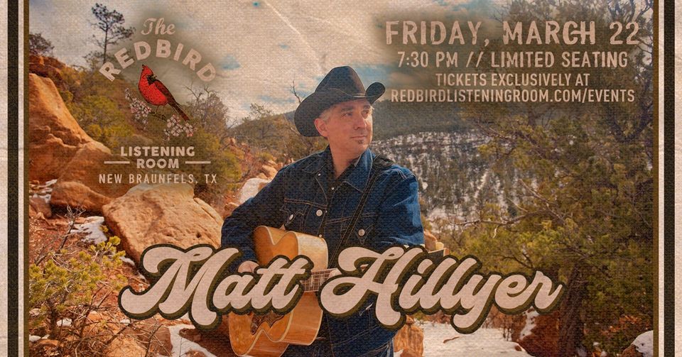 Matt Hillyer @ The Redbird - 7:30 pm, The Redbird Listening Room, New ...