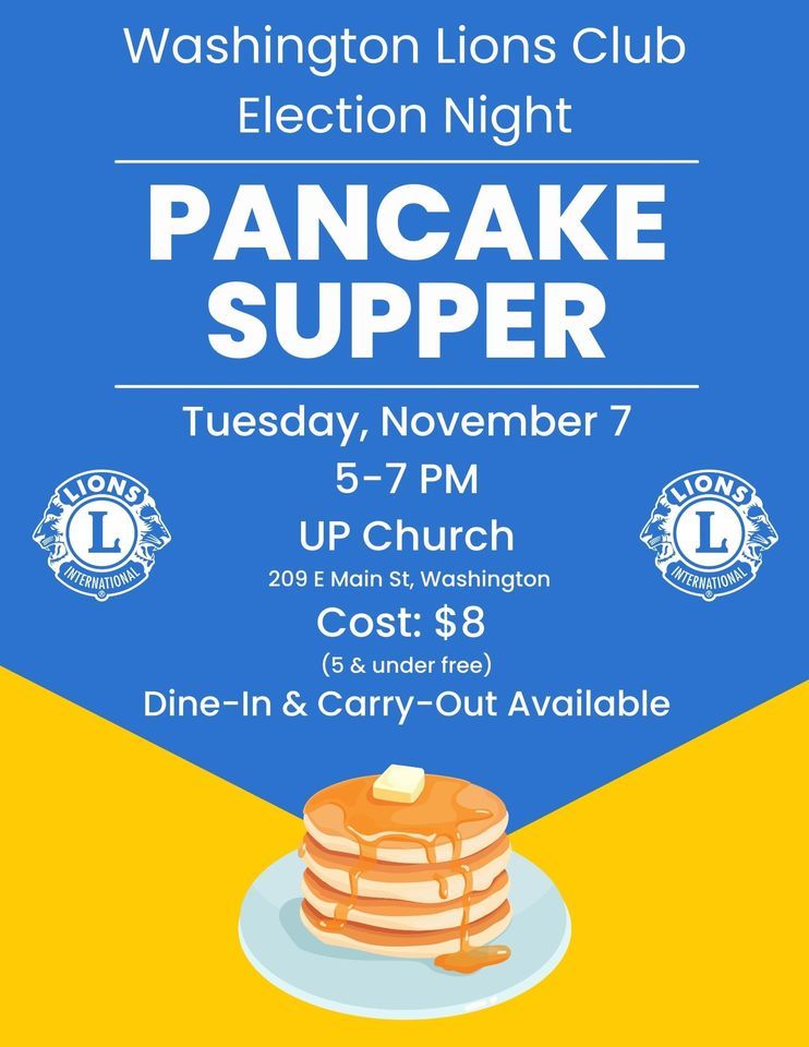 Election Night Pancake Supper, Washington United Presbyterian Church, 7 ...