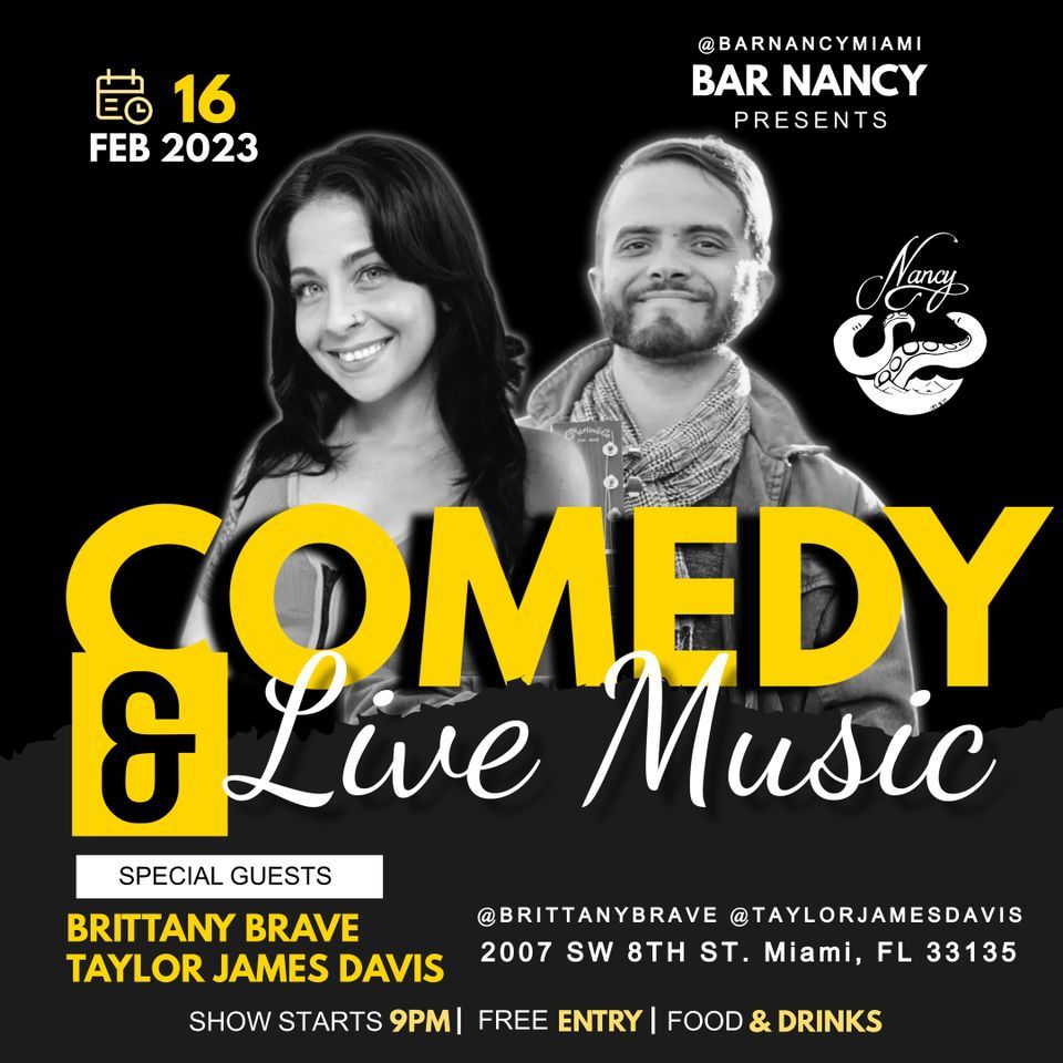 LIVE Music & Standup Comedy, Bar Nancy, Miami, 16 February 2023 ...
