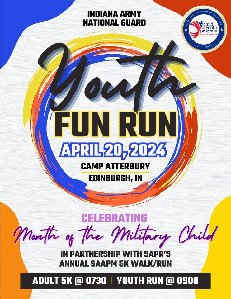 Military Youth Fun Run & SAPPM 5k Walk/Run, Camp Atterbury, Edinburgh ...