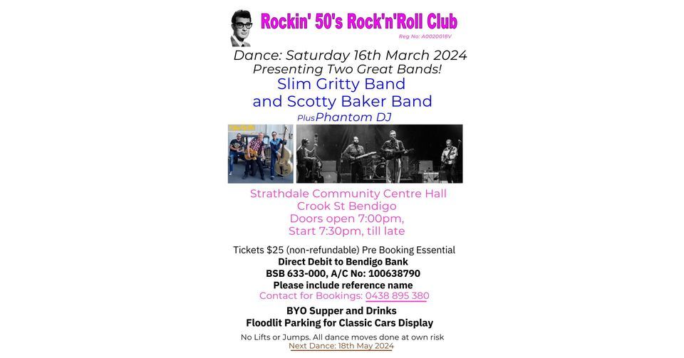 Slim Gritty & Scotty Baker Double Bill for Rockin 50s Rock n Roll Club ...
