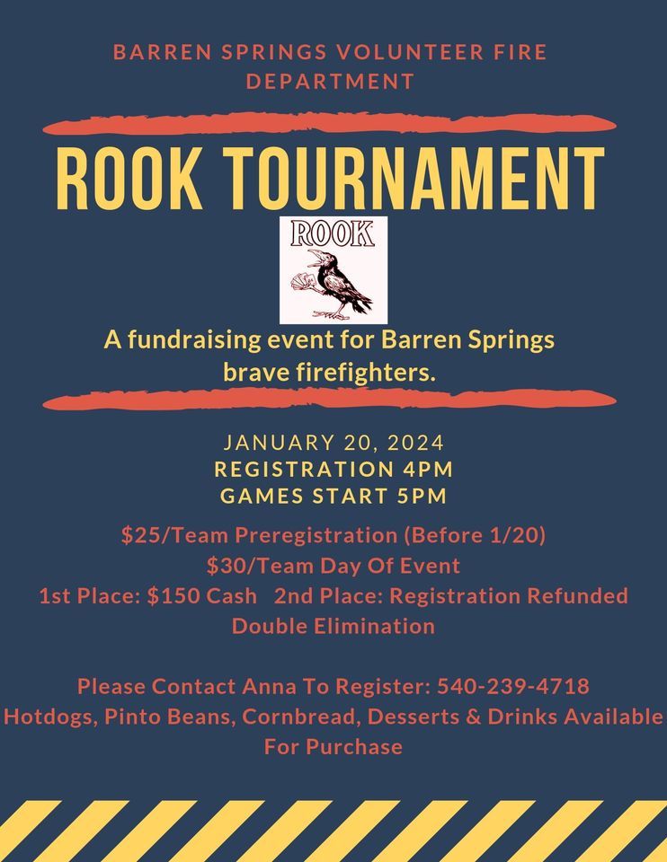 BSVFD Rook Tournament , 1449 Wysor Hwy, Barren Springs, VA 24313-3536 ...