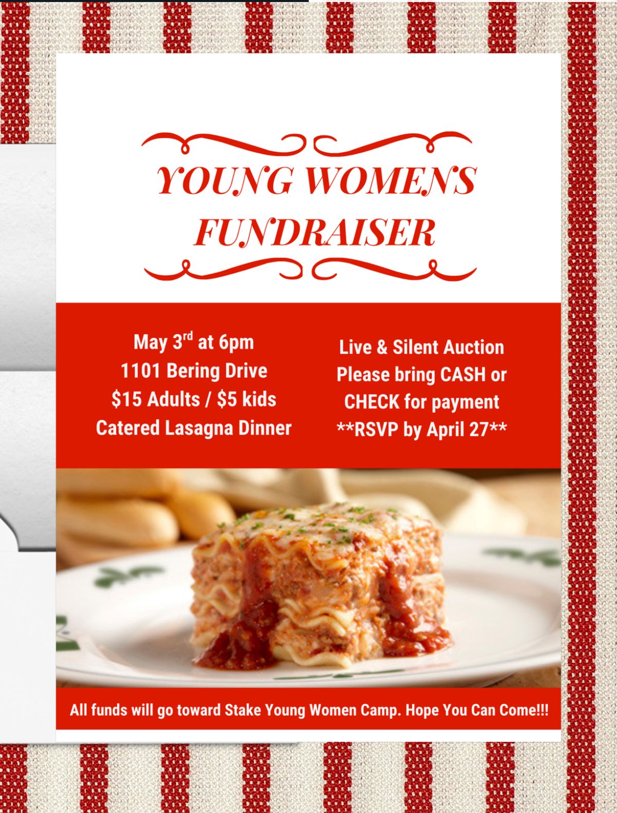 YW Fundraiser Dinner & Auction, The Church of Jesus Christ of Latter ...