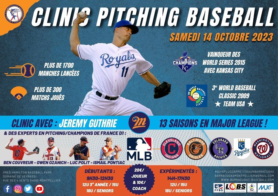 Clinic pitching Baseball Jeunes & Adultes avec joueur MLB, Montpellier ...