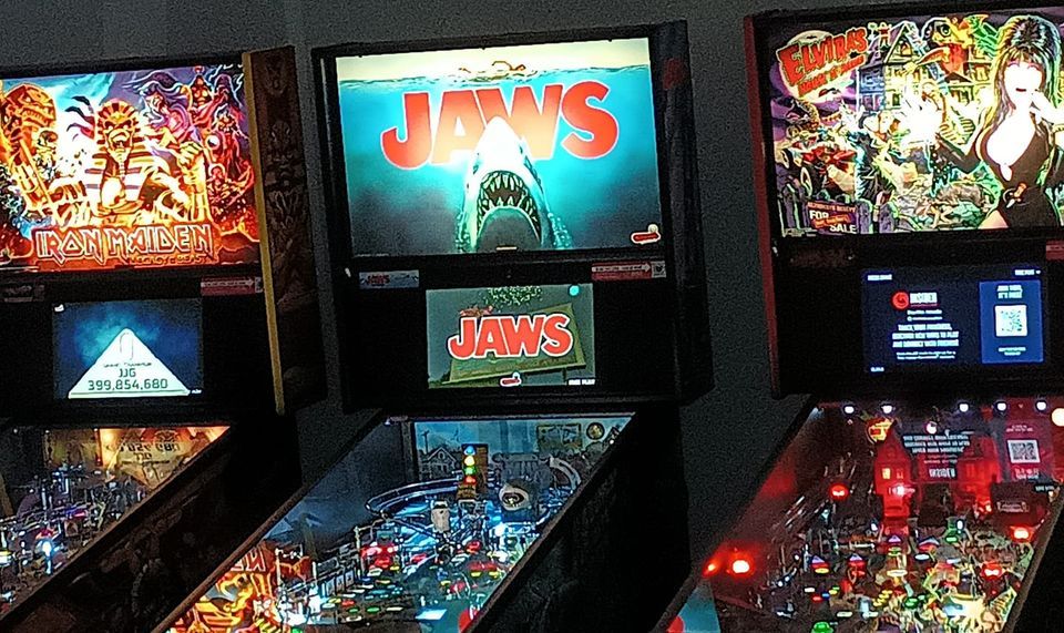 Jaws pinball launch party, Starlite Arcade, Richmond, 9 March 2024 ...