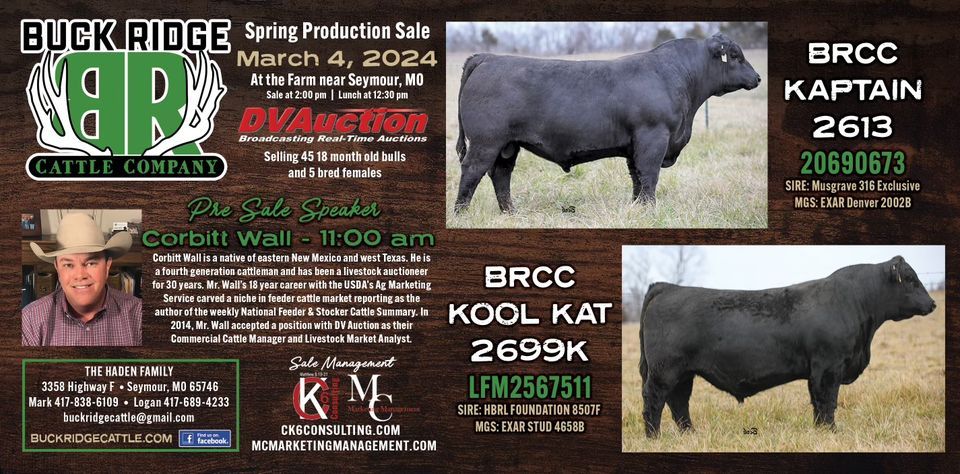 Buck Ridge Cattle Co. Spring Production Sale, Buck Ridge Cattle Company ...