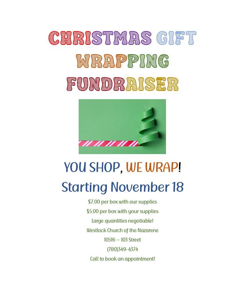 Wrapping Fundraiser, Westlock Church of the Nazarene, 2 December 2023 ...