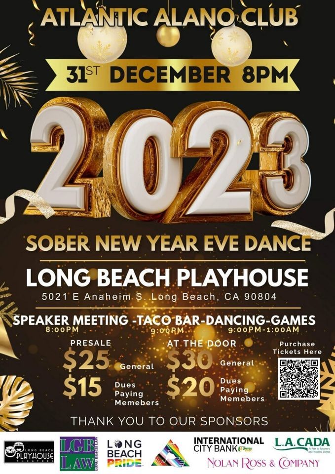 Long Beach Atlantic Alano Club Presents Sober New Years Eve Dance, Long ...