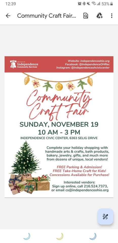 Community Craft Fair! Christmas Edition?, Independence Civic Center, 19 ...