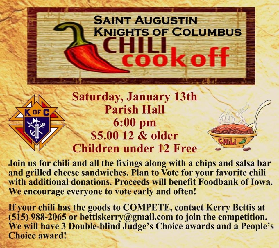 Chili Cook Off, Saint Augustin Parish, Des Moines, January 13 2024 ...