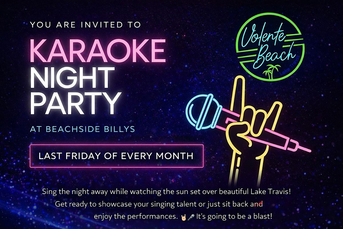 Karaoke Night at Beachside Billy’s | Free Lake Travis Nightlife in ...