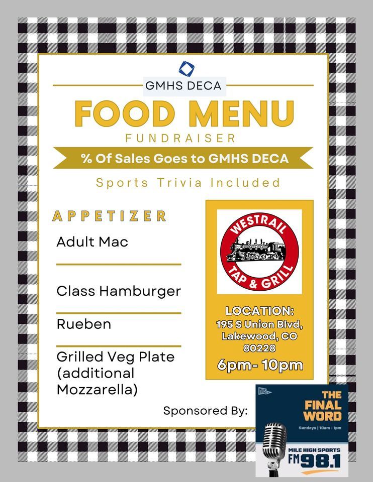 GMHS DECA/Sports Trivia Night with The Final Word, Westrail Tap & Grill ...